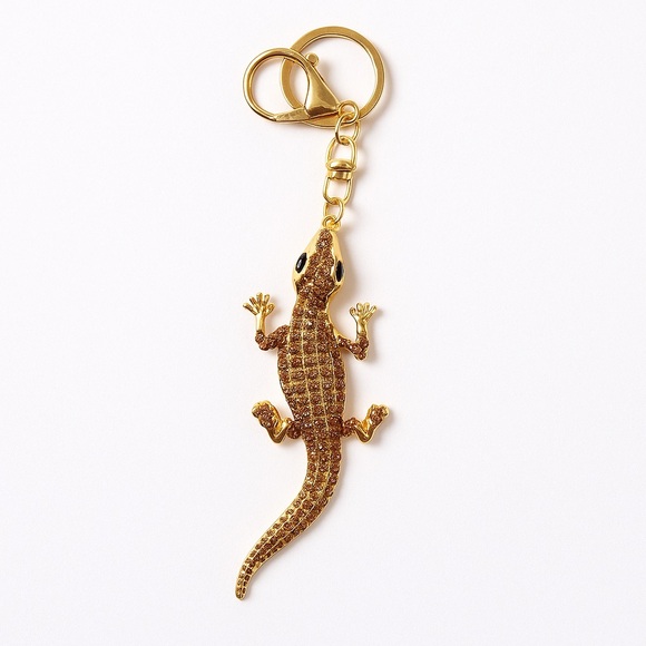 Accessories | Gold Crystal Alligator Keychain Sparkling Reptile Design ...